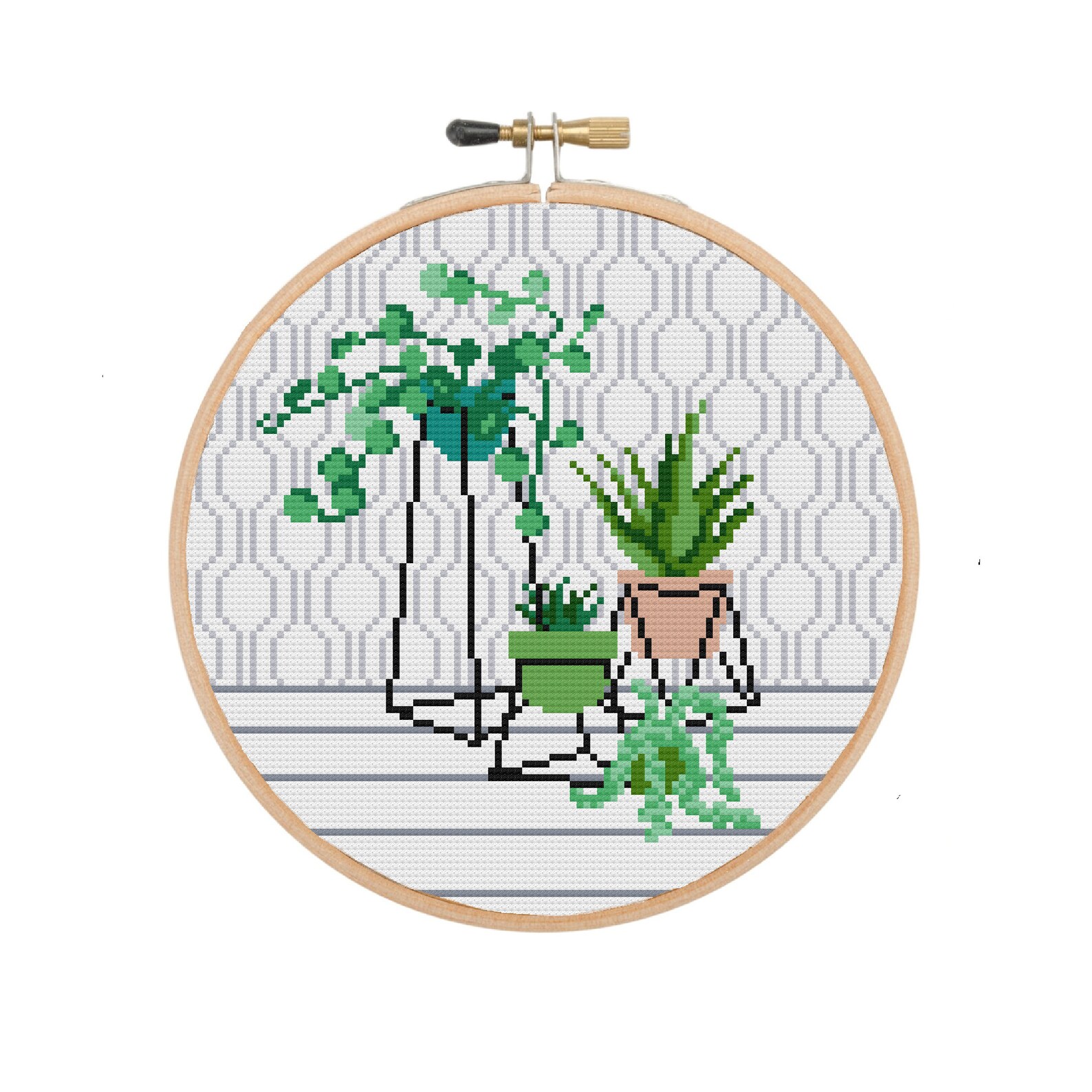 Plant Cross Stitch Pattern digital Download PDF Modern - Etsy
