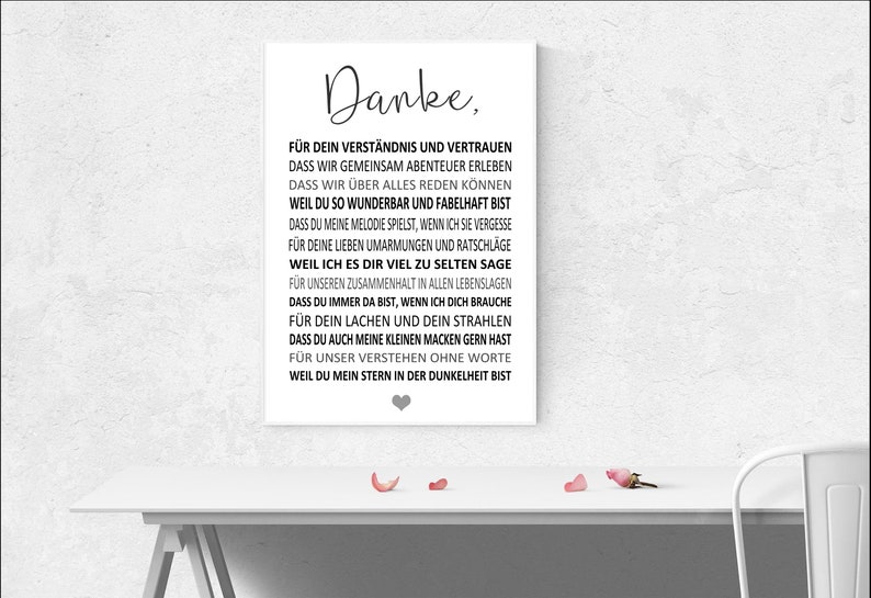 Kunstdruck DANKE Freundschaft beste Freunde Bild für Freunde - Etsy.de