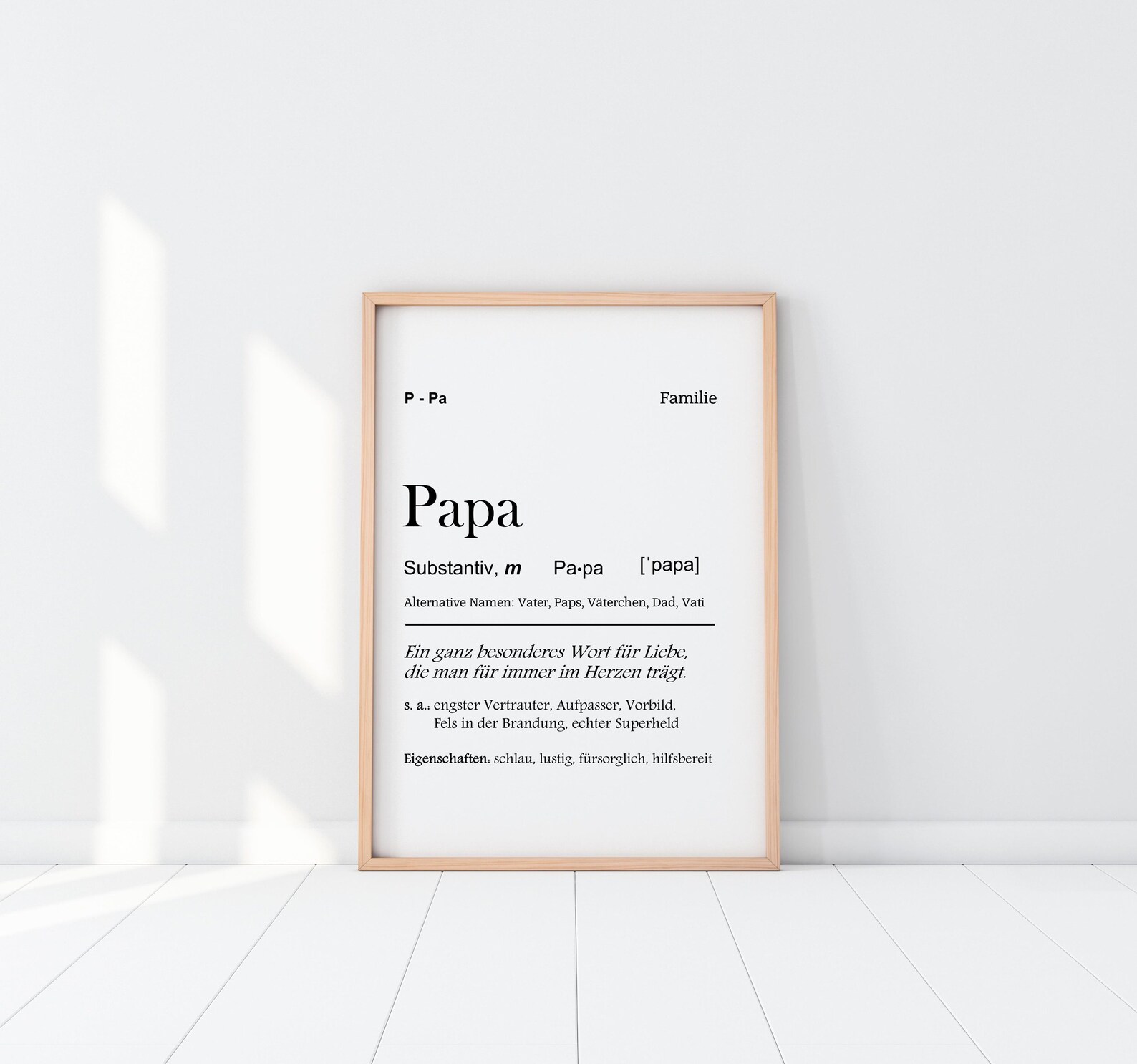 Art Print PAPA Definition - Etsy