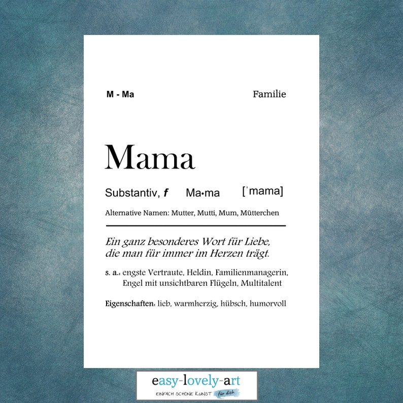 Art Print MAMA Definition - Etsy