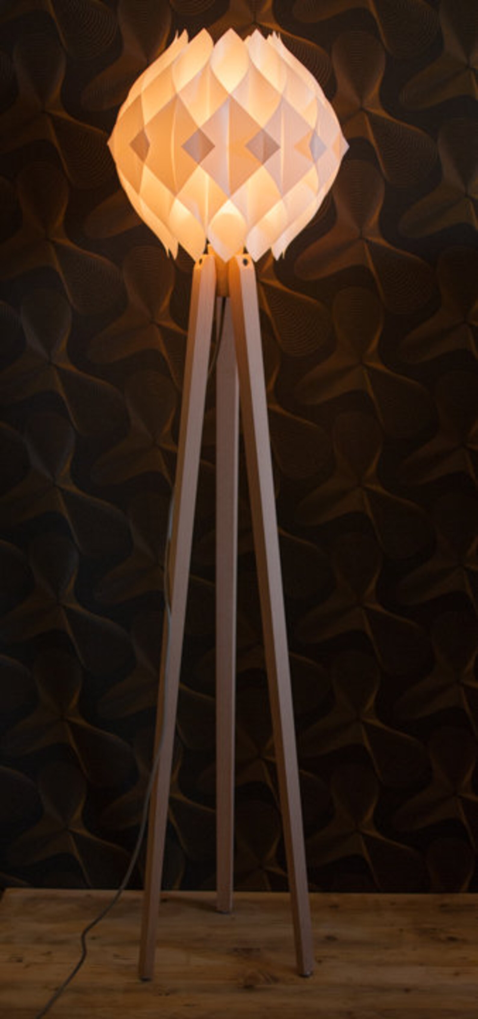 Tripod Floor Lamp Tripod Retro 60-70 Design Origami | Etsy