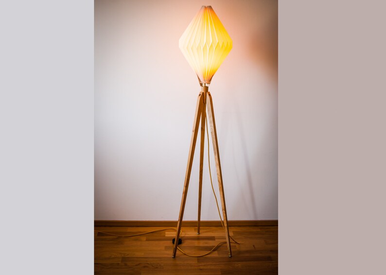 Tripod Floor Lamp Tripod Retro 60-70 Design Origami - Etsy