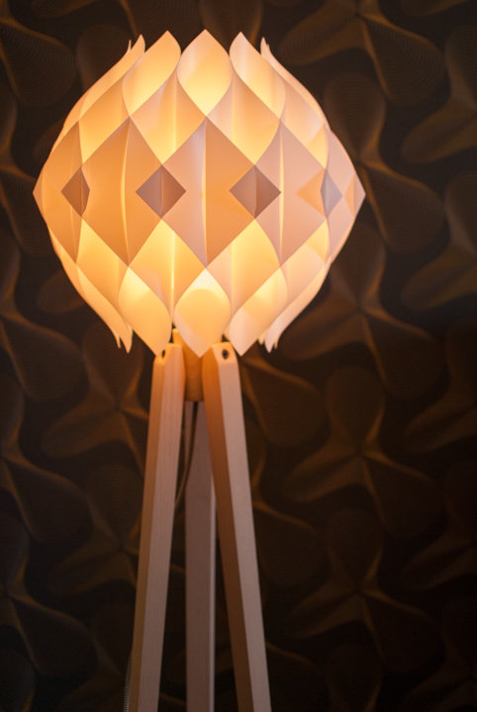 Tripod Floor Lamp Tripod Retro 60-70 Design Origami | Etsy