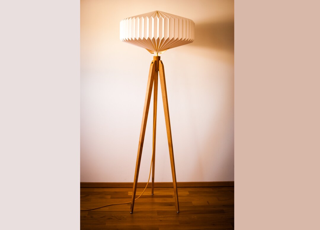 Tripod Floor Lamp Tripod Retro 60-70 Design Origami - Etsy
