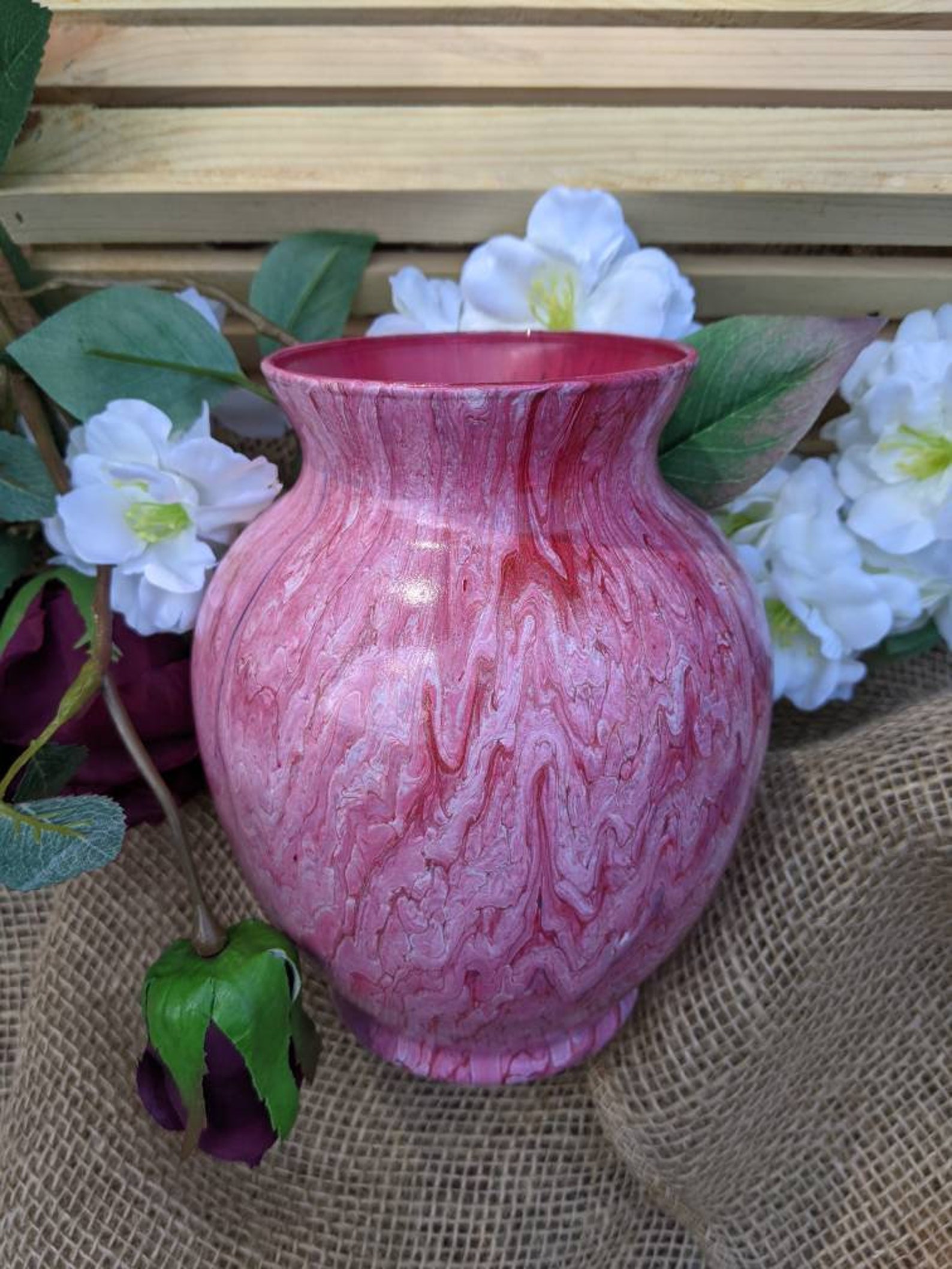 Painted Glass Vase - Etsy