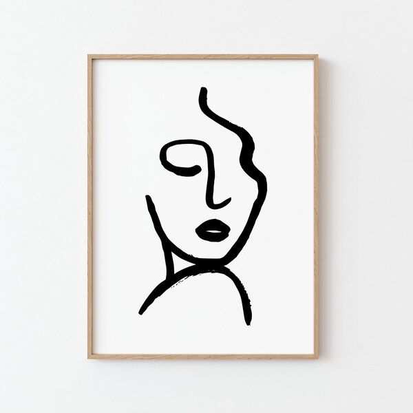 One Line Art Face - Etsy