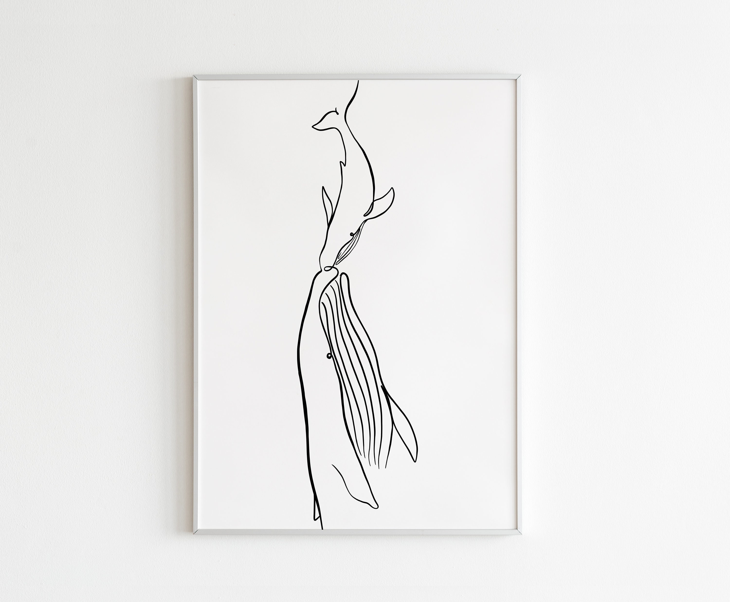 Whale One Line Art DOWNLOAD INSTANTSimple line art Whale | Etsy