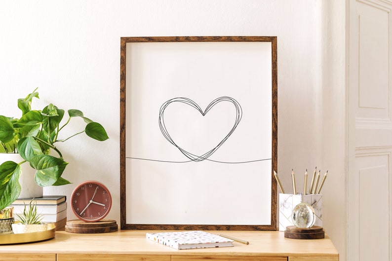 Love Art Print DOWNLOAD INSTANT Simple Line Art Digital | Etsy