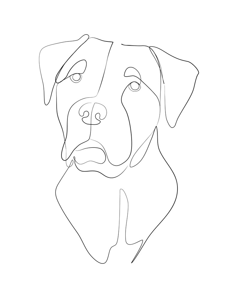 Dog Line Art Pet Line Drawing Custom Line Art Single Line - Etsy