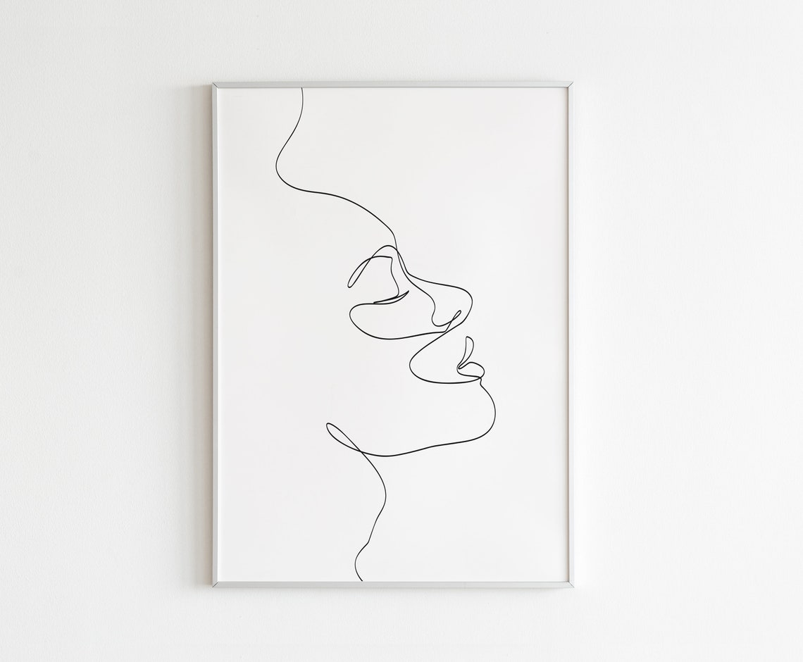 Face Line Drawing DIGITAL DOWNLOAD Single Line Drawing - Etsy