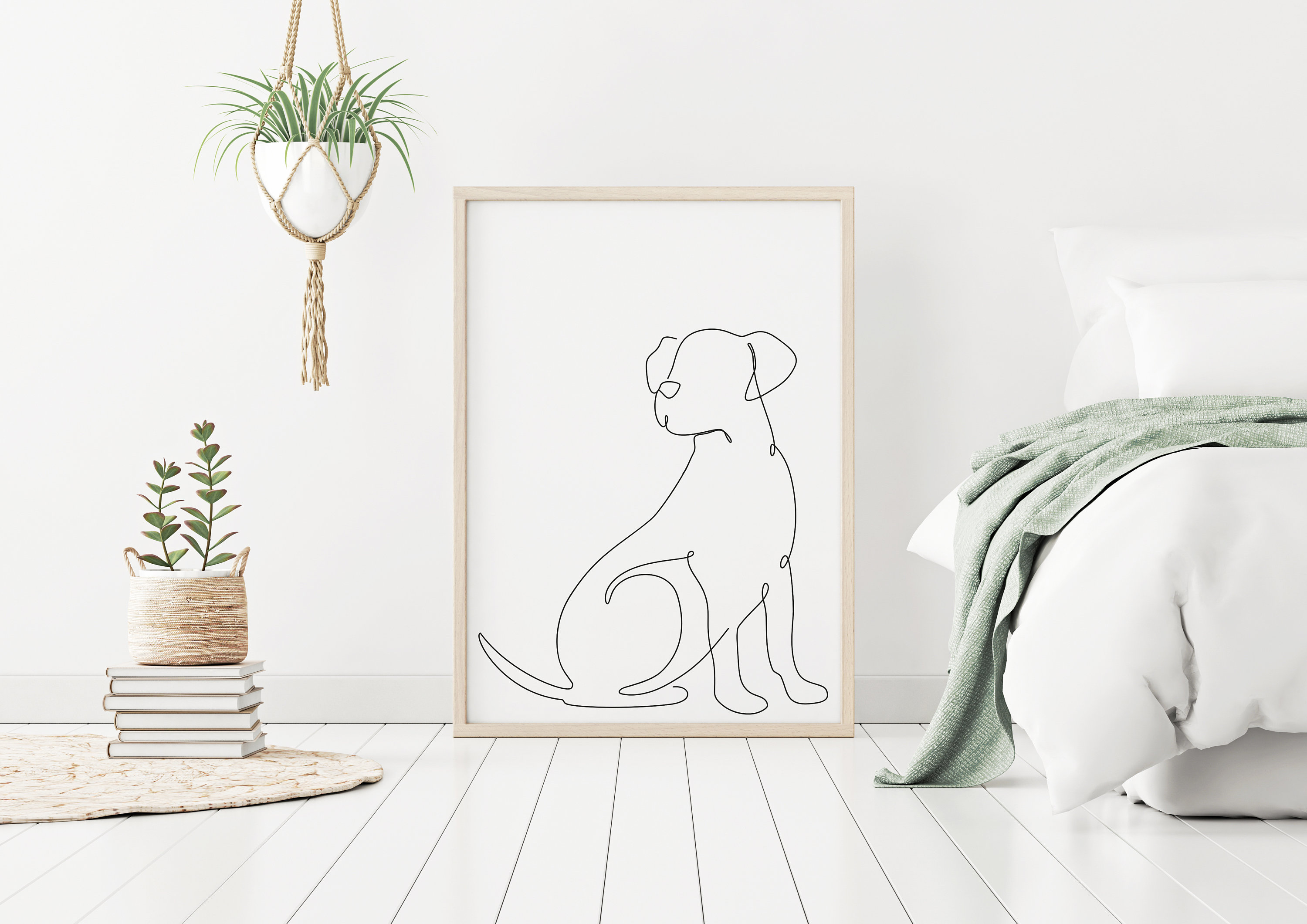 Dog One Line Art Print DOWNLOAD INSTANT Dog art Simple line | Etsy