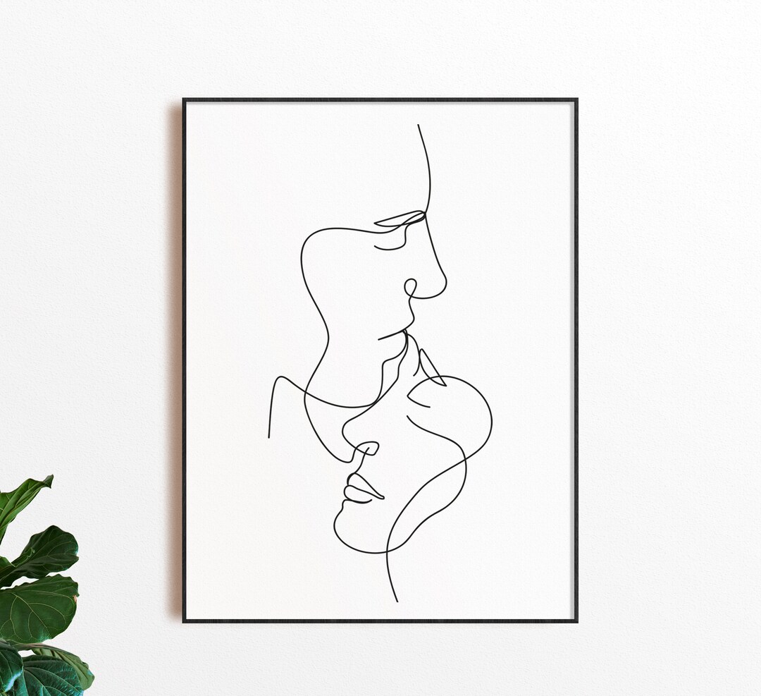 One Line Art Couple, DESCARGAR INSTANTÁNEO, Line Art Couple, Minimalist ...