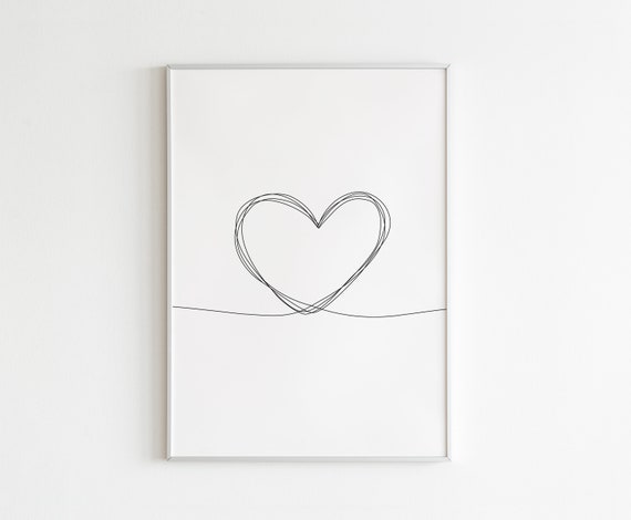 Love Art Print DOWNLOAD INSTANT Simple Line Art Digital | Etsy
