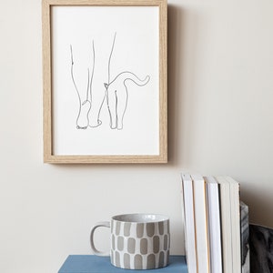 Cat Lover Art DIGITAL DOWNLOAD Single Line Drawing Cat - Etsy