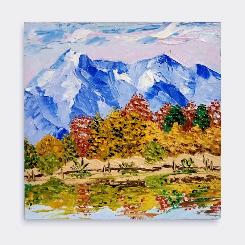 Alaska Mountains Painting Original Oil Landscape Art Autumn | Etsy