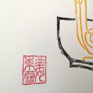 Chinese Food Poster - Handprint - Linocut Print - Original Drawing - Etsy