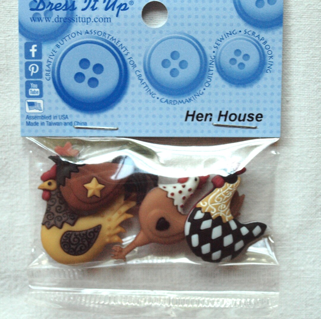 Buttons Chicken and Rooster - Etsy