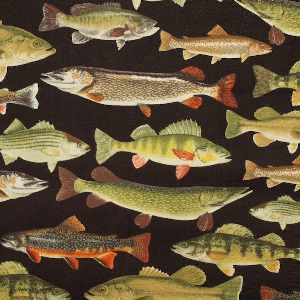 Fish Fabric - Etsy UK