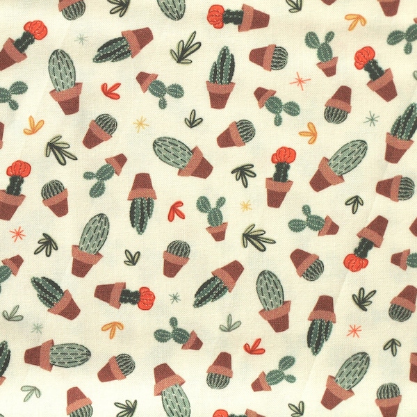 Small Cactus Print Fabric - Etsy UK
