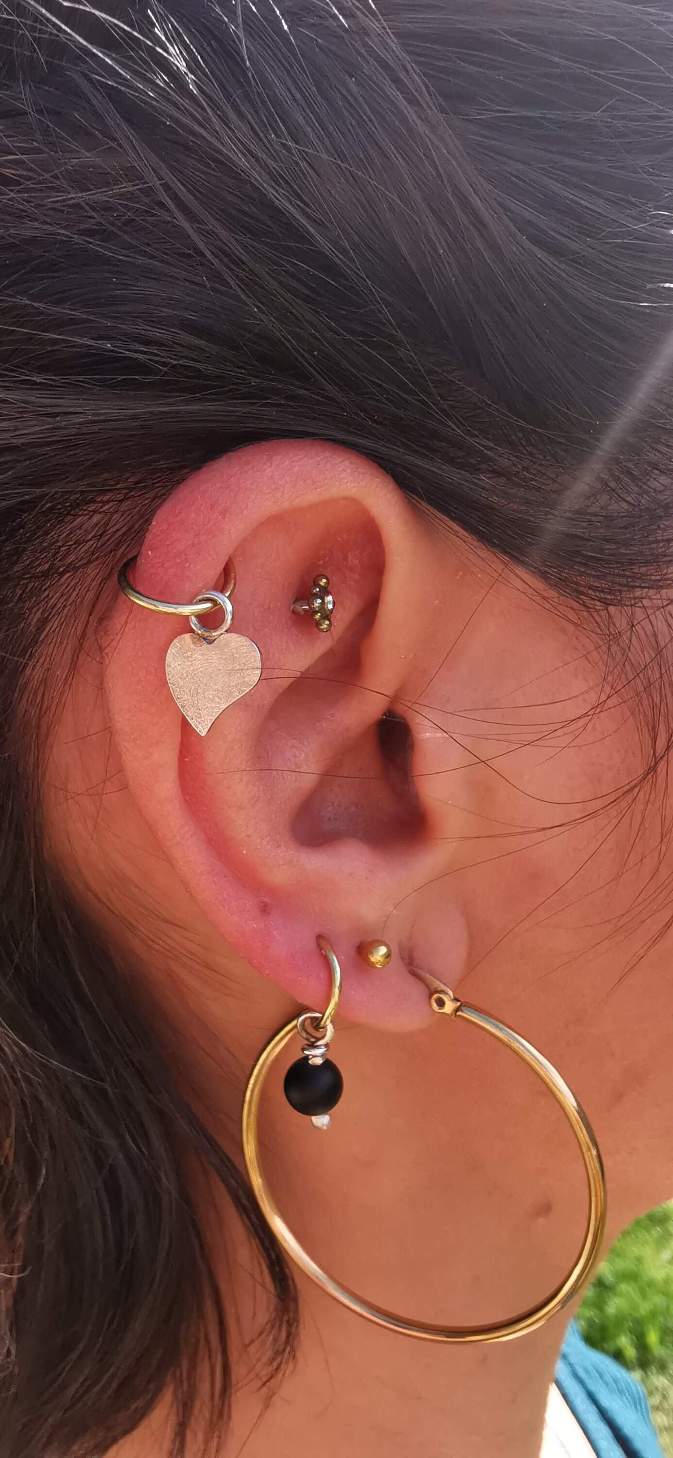 HEART HELIX EARRING Heart Cartilage Beautifully Crafted - Etsy UK