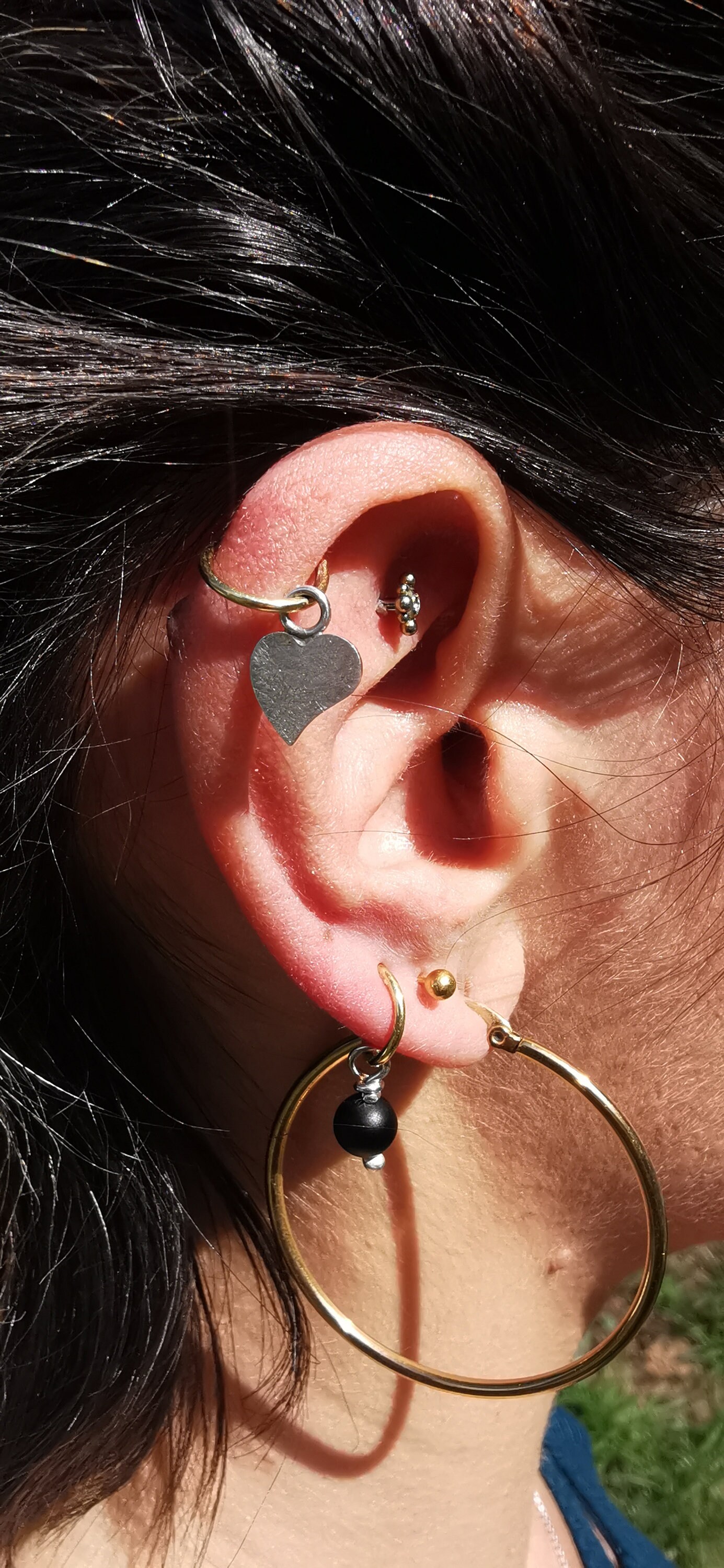 HEART HELIX EARRING Heart Cartilage Beautifully Crafted - Etsy UK
