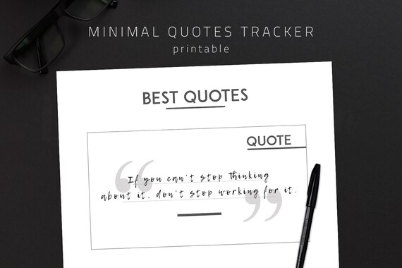 Minimal Quotes Tracker Printable A4 Quotes Tracker Elegant | Etsy