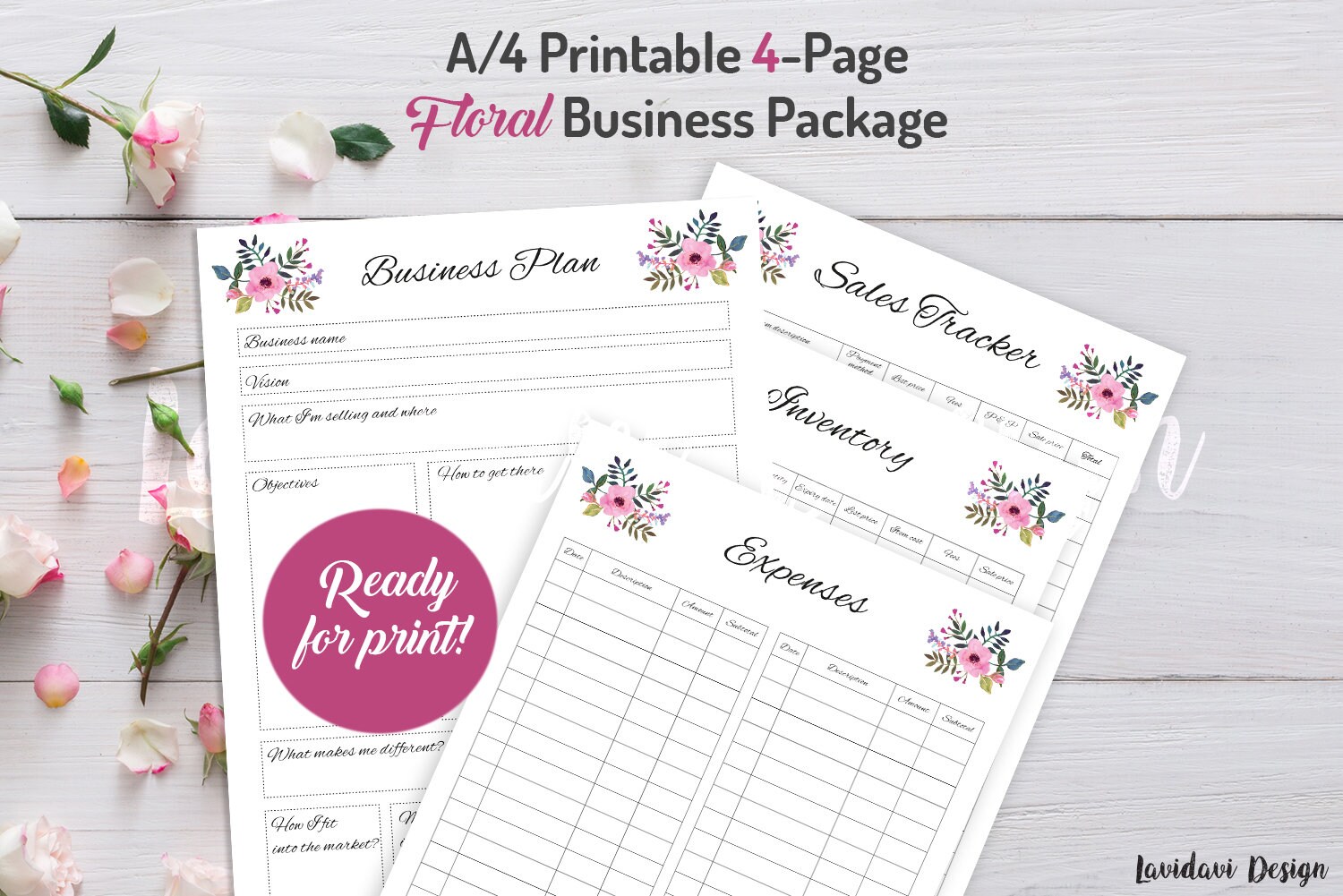 Printable A4 Business Bundle, A4 Business Organisation Printables ...