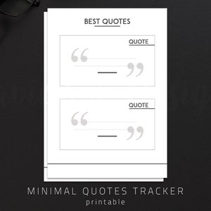 Minimal Quotes Tracker, Printable A4 Quotes Tracker, Elegant Quotes ...