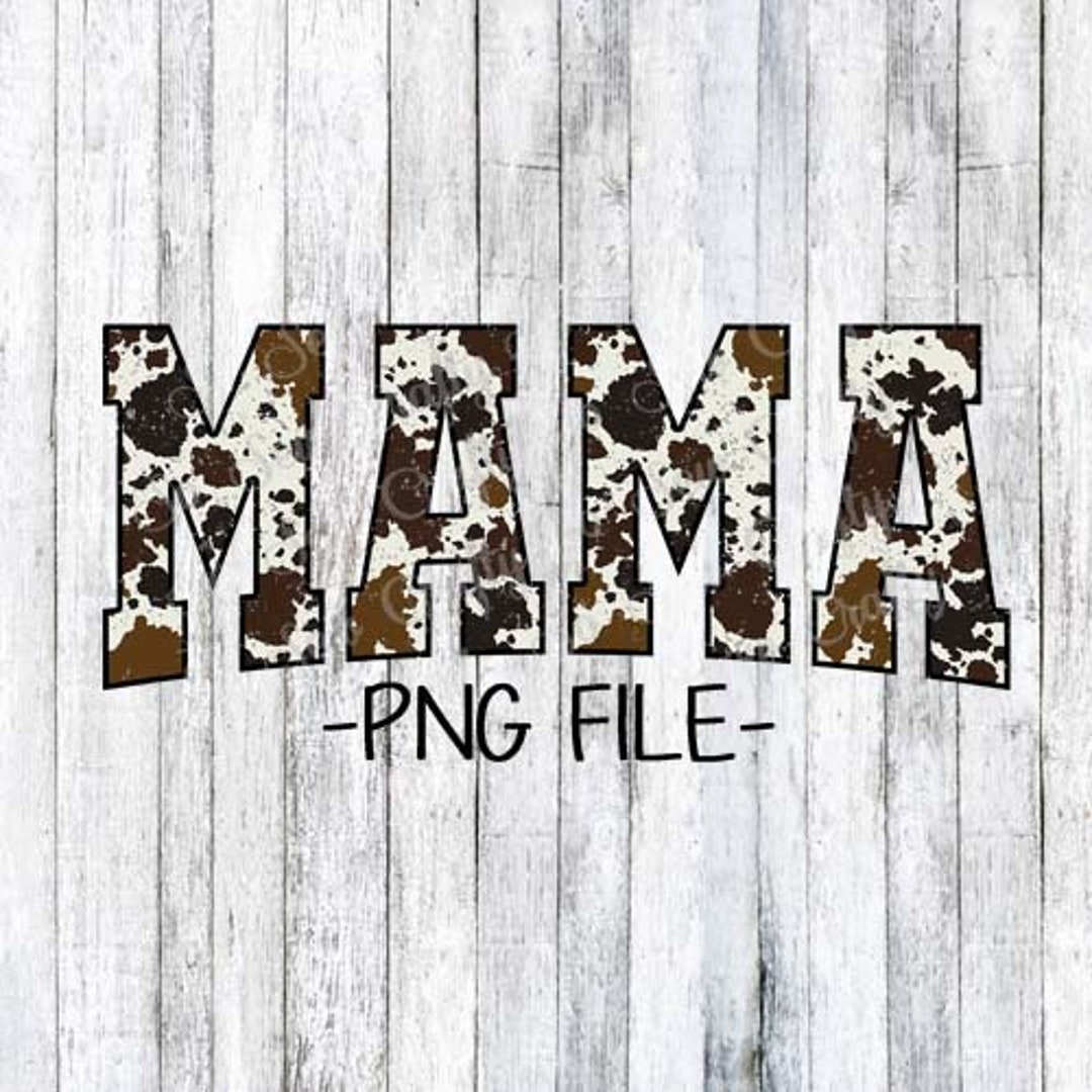 Mama and Dada Brown Cow Print PNG, Cowhide Print Mama Dada Design ...