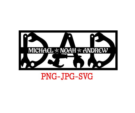 Custom Dad PNG JPG SVG, Dad With Names, Father's Day Design, Dad With ...