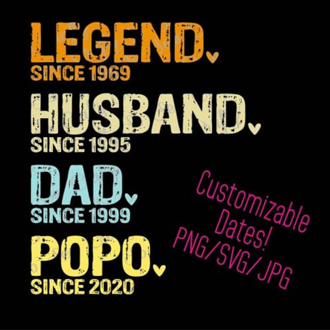 Legend Husband Dad Popo Custom Design, Father's Day Design, Dad PNG ...