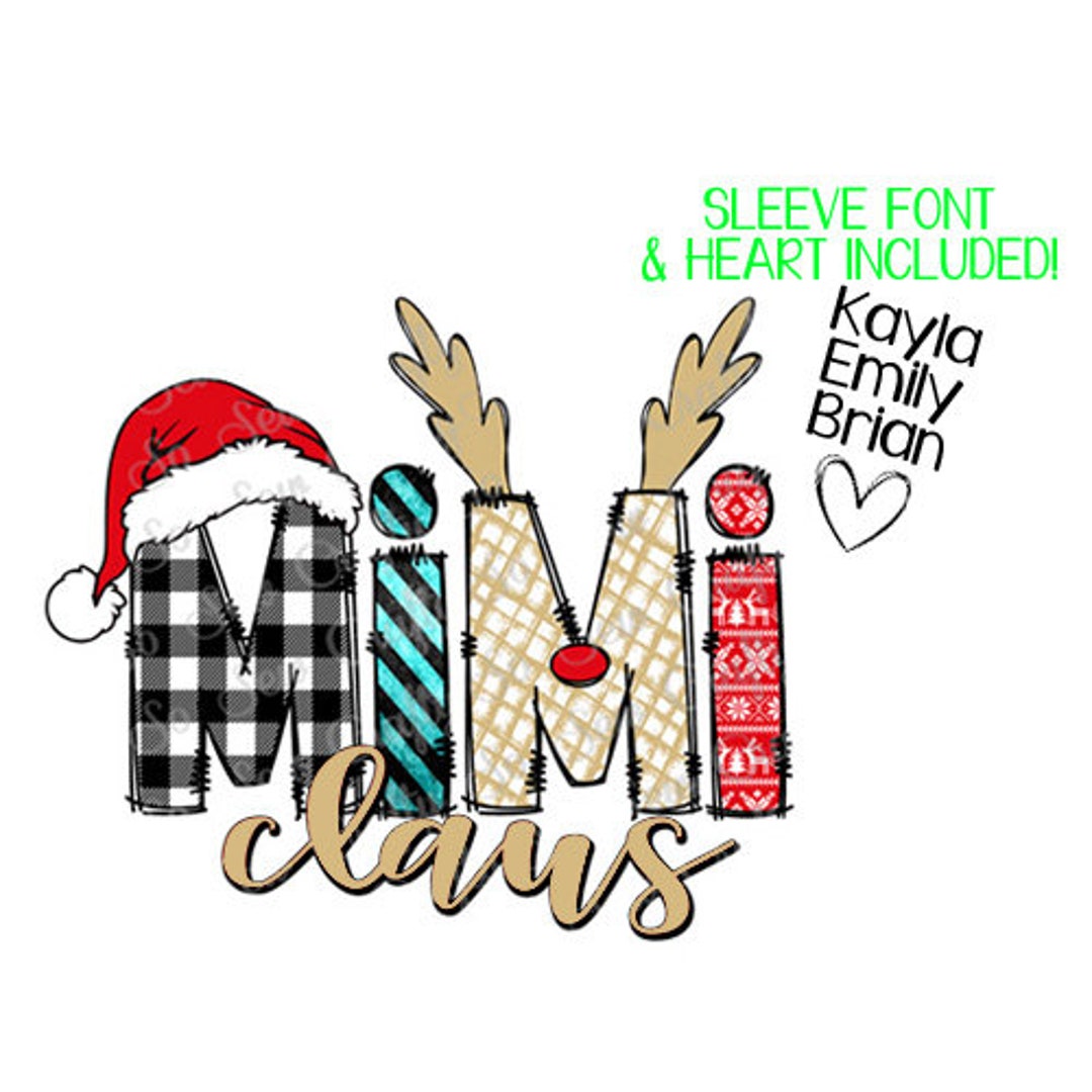Mimi Claus PNG, Christmas Design, Mimi Christmas PNG, Cute Mimi Santa ...