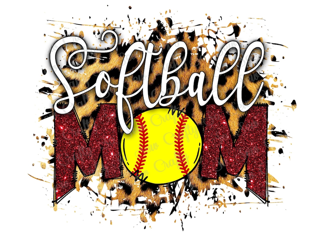 Softball Mom PNG, Softball Mom Cheetah Leopard PNG, Softball Mom Red ...