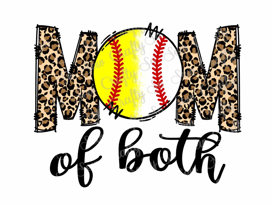 Mom of Both Softball Baseball PNG, Baseball Softball Mom Cheetah ...