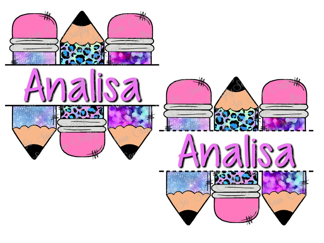 School Pencils With Custom Name PNG, Back to School Design, Pencils PNG ...