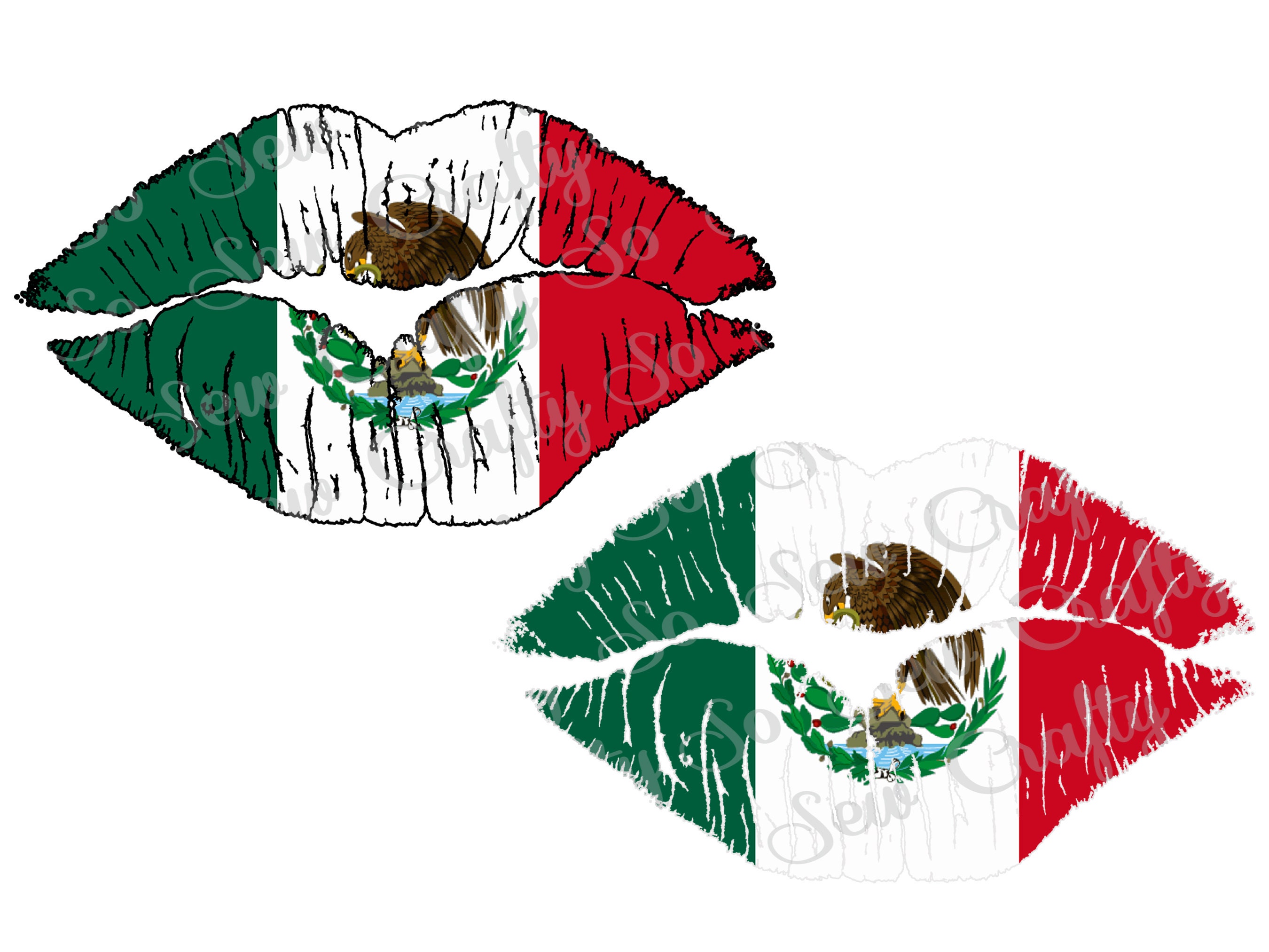 Mexico Lips PNG, Mexico Mouth, Mexican Flag Lips PNG, 2 Files Included ...