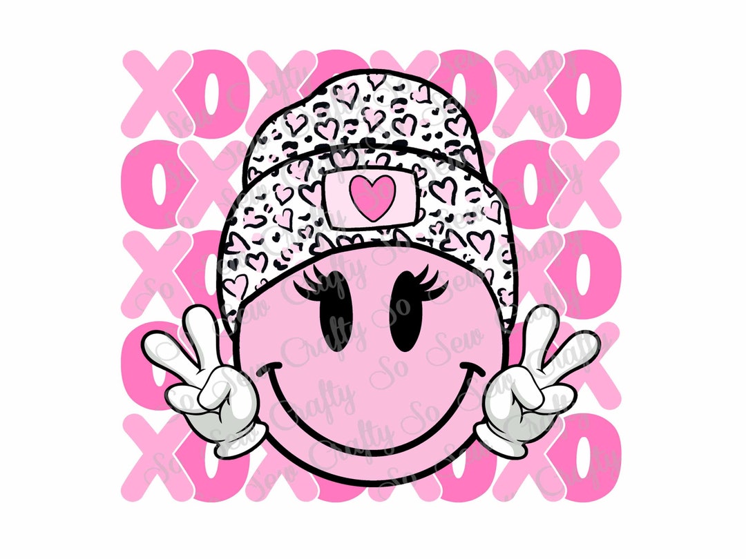XOXO Valentine's Day Smiley Retro PNG, Valentine's Day Retro Design - Etsy