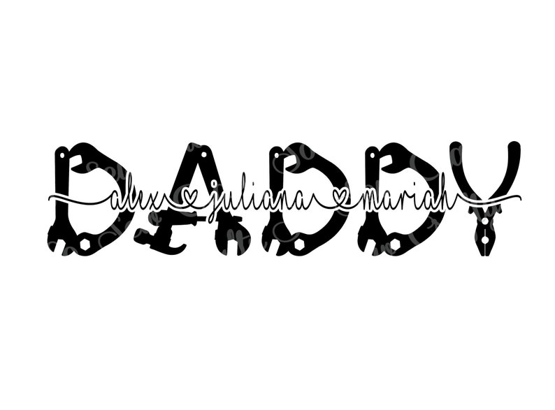 Custom Daddy PNG JPG SVG, Daddy With Names, Father's Day Design, Daddy ...
