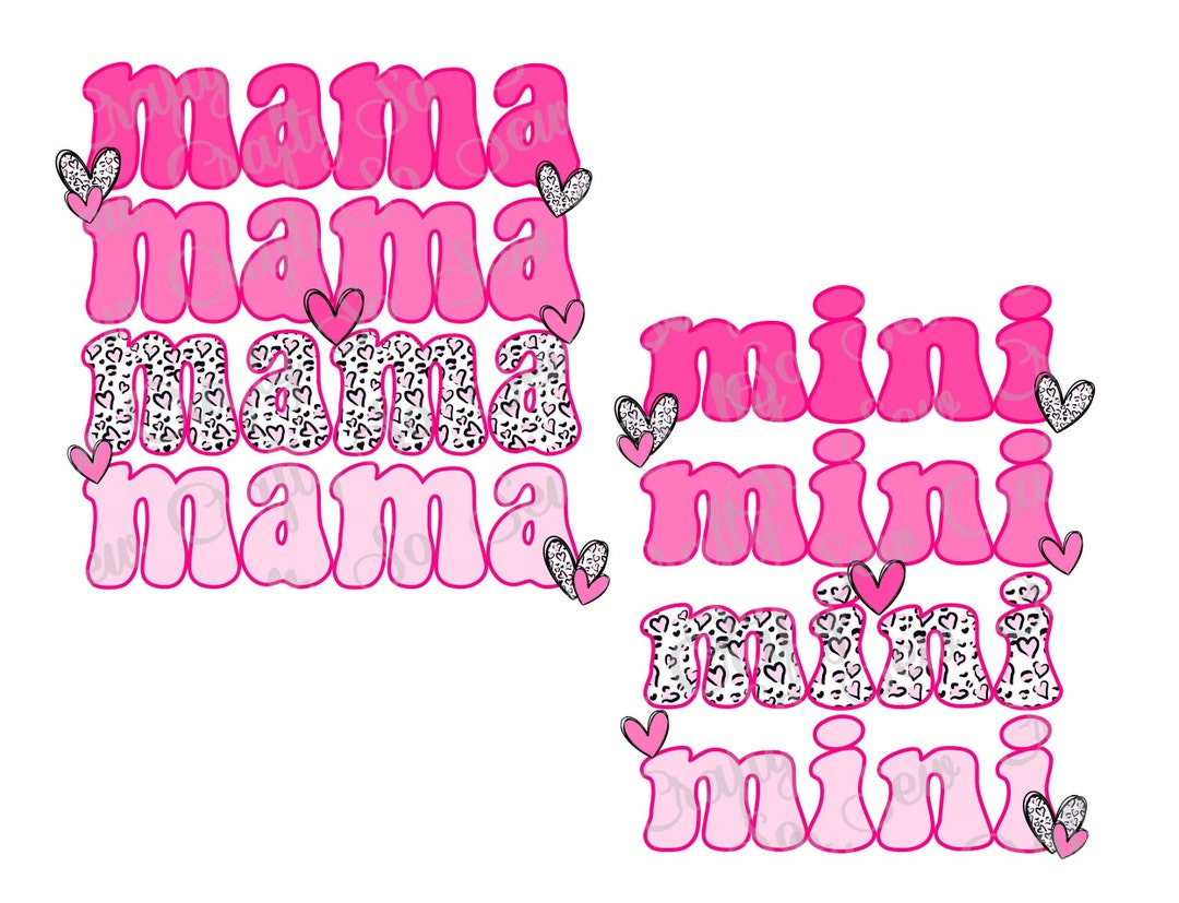Mama Mini Cheetah Valentine's Day Design, Mama Mini Valentines Day PNG ...
