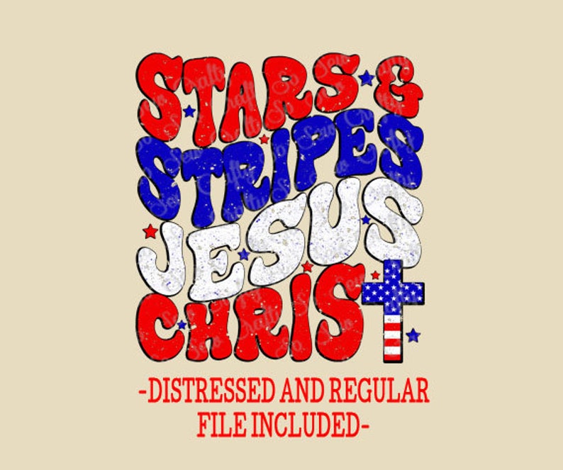 Stars & Stripes Jesus Christ Png, 4th of July Png, Jesus 4th of July ...