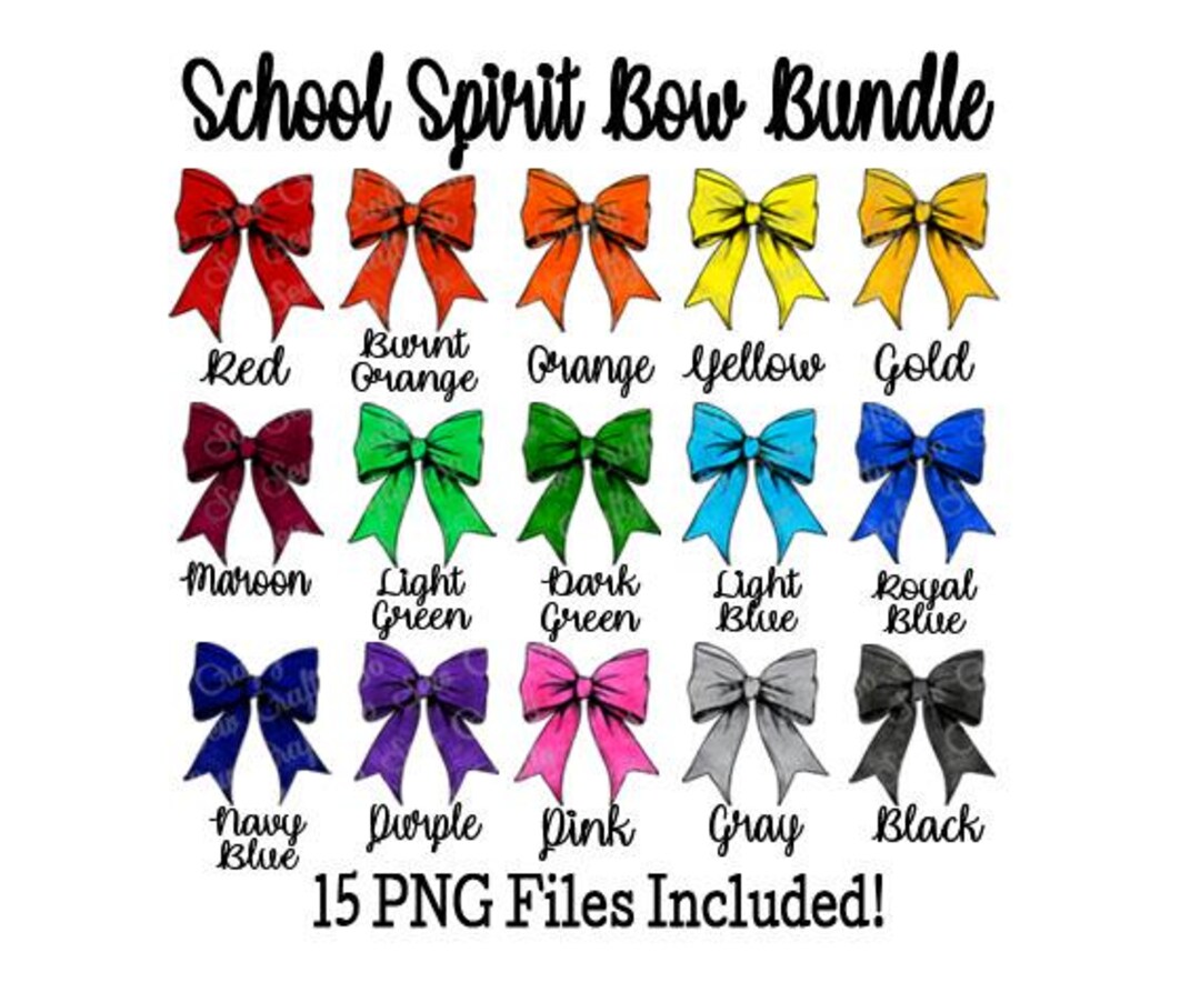 School Spirit Bows, School Spirit Coquette Bows Png, Mascot Bows ...