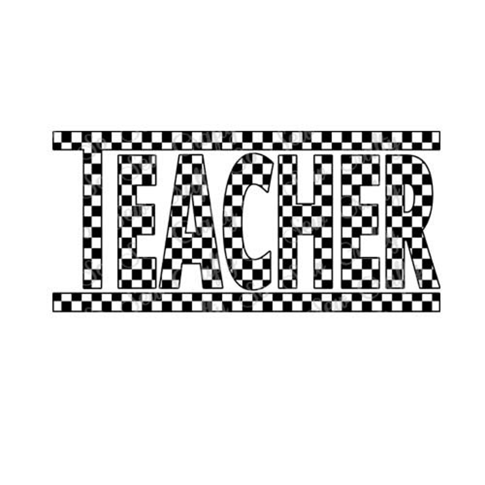 Teacher Checkered Design, Teacher PNG, Teacher Retro PNG - Etsy