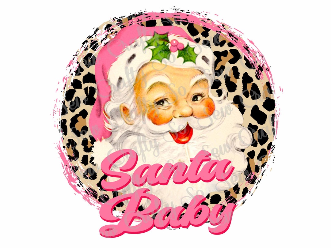 Pink Santa PNG Cheetah Leopard Santa Design - Etsy