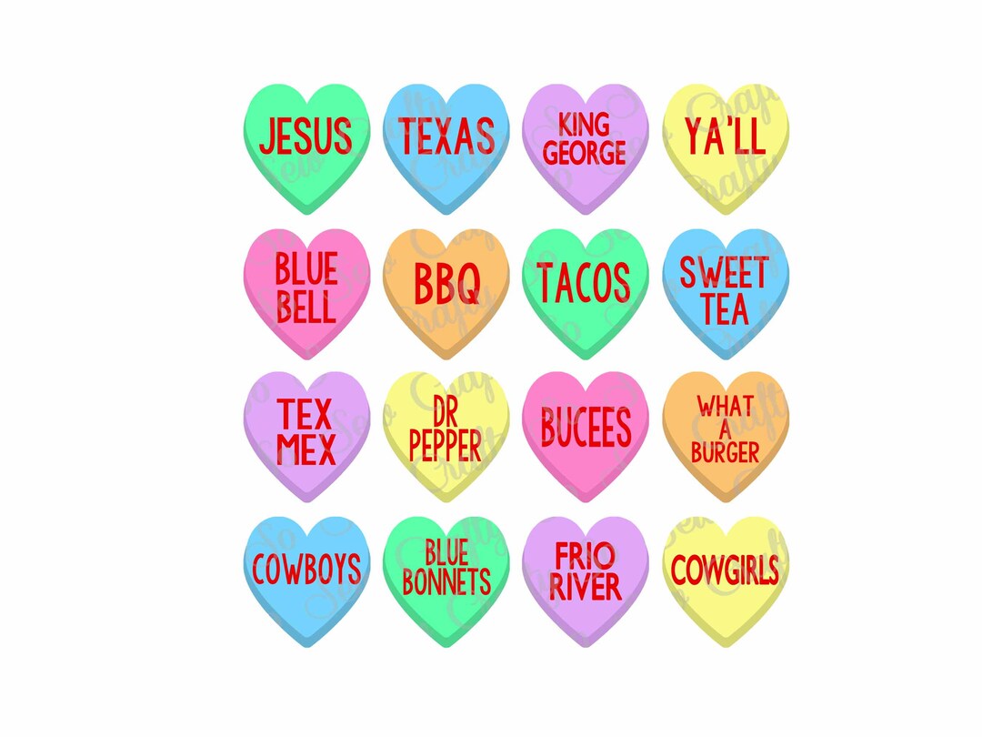 Texas Hearts PNG Texas Valentine's Day Design - Etsy