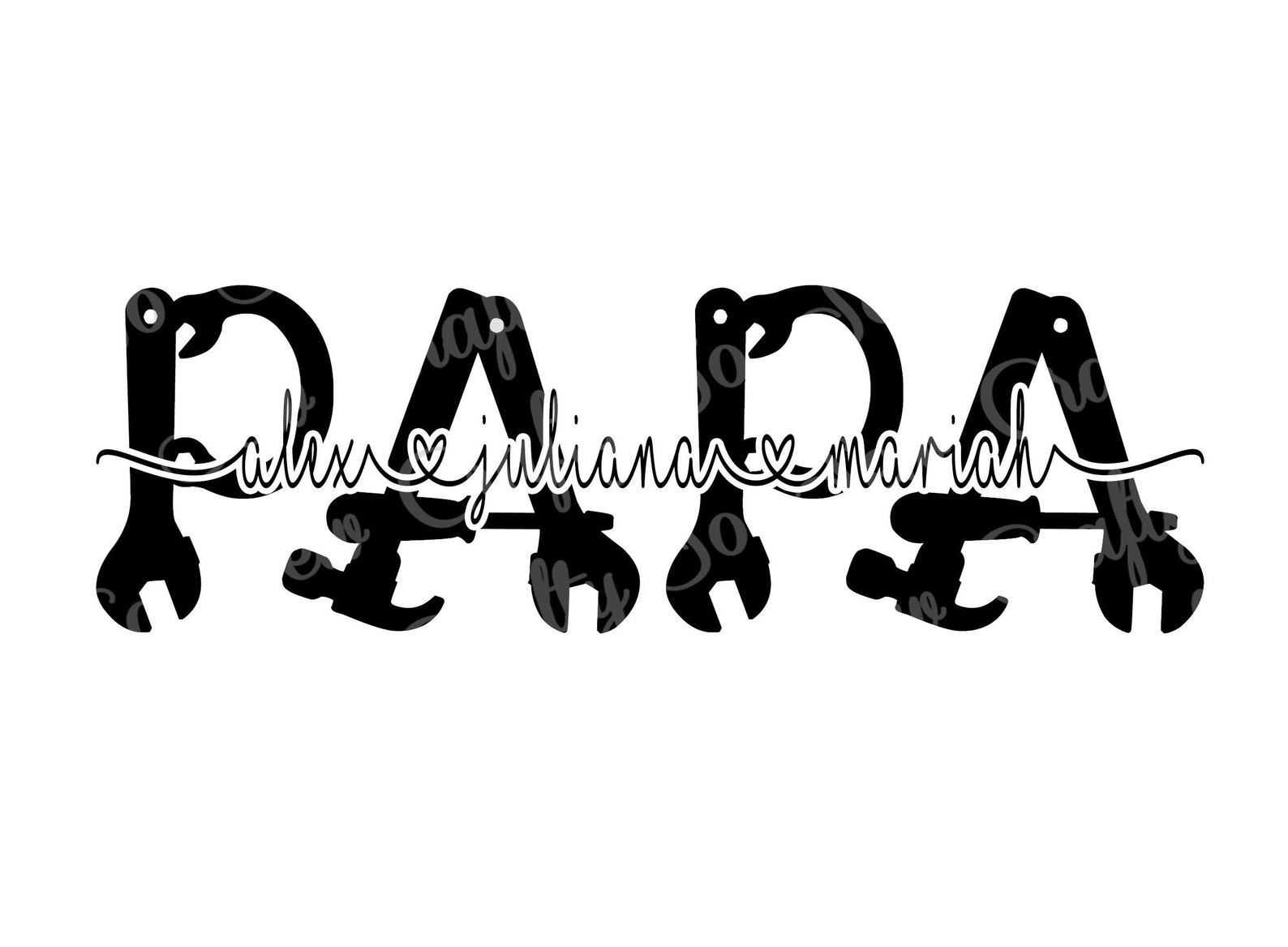 Custom Papa PNG JPG SVG Papa With Names Father's Day - Etsy