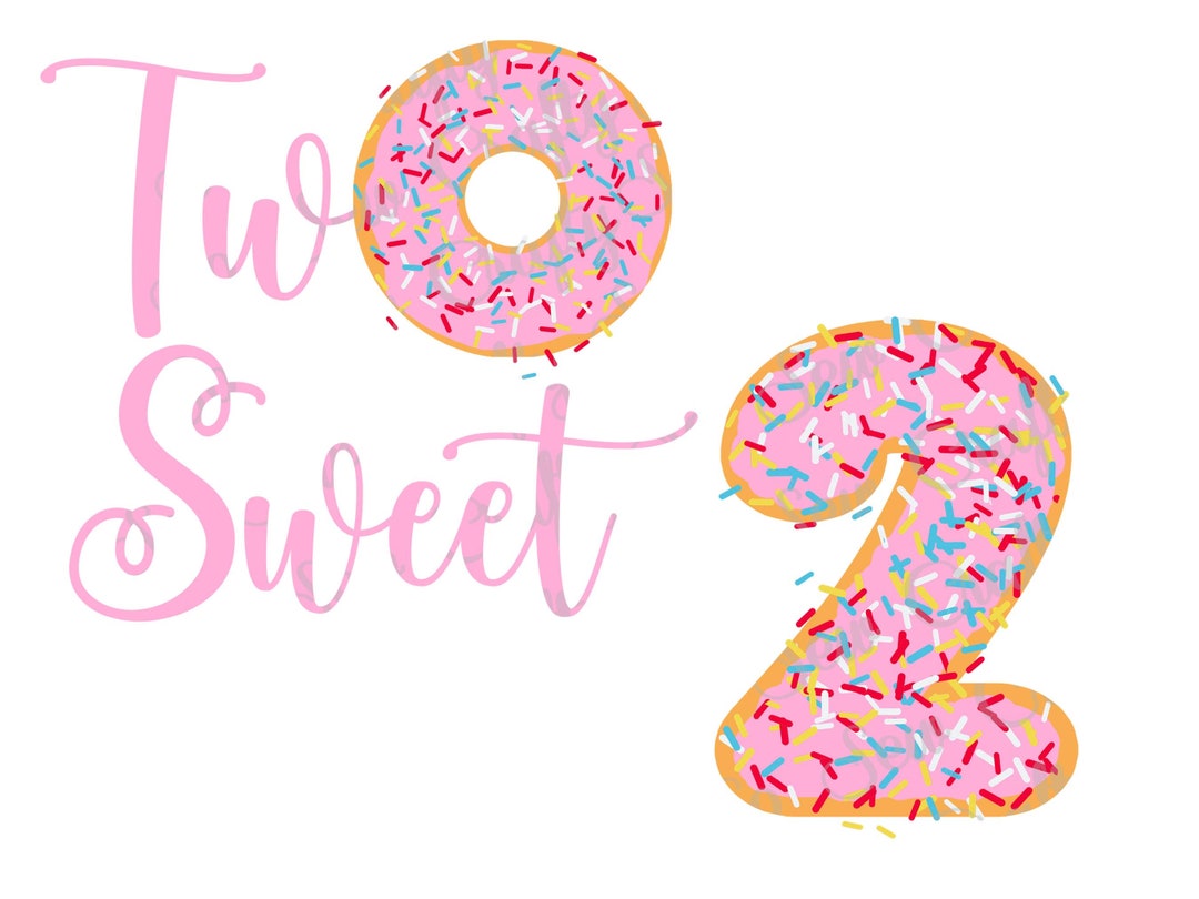 Two Sweet PNG, Donut Sprinkles Design, Birthday Sprinkled Donut Design ...