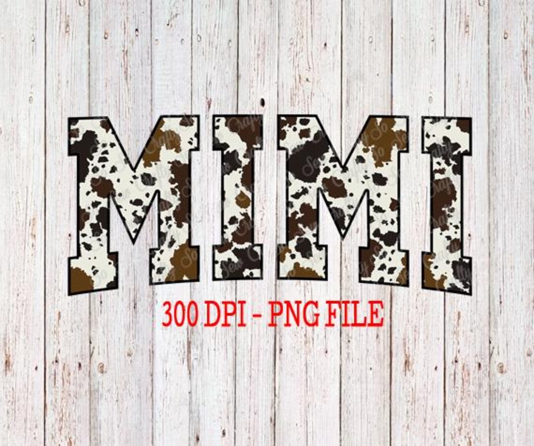 Mimi Brown Cow Print PNG, Cowhide Print Mimi Design, Distressed and ...