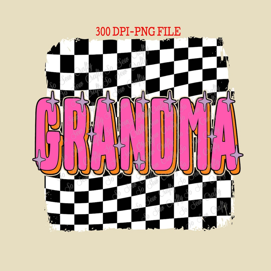 Grandma Retro Png, Grandma Design, Grandma Png, Grandma Checkered Png ...