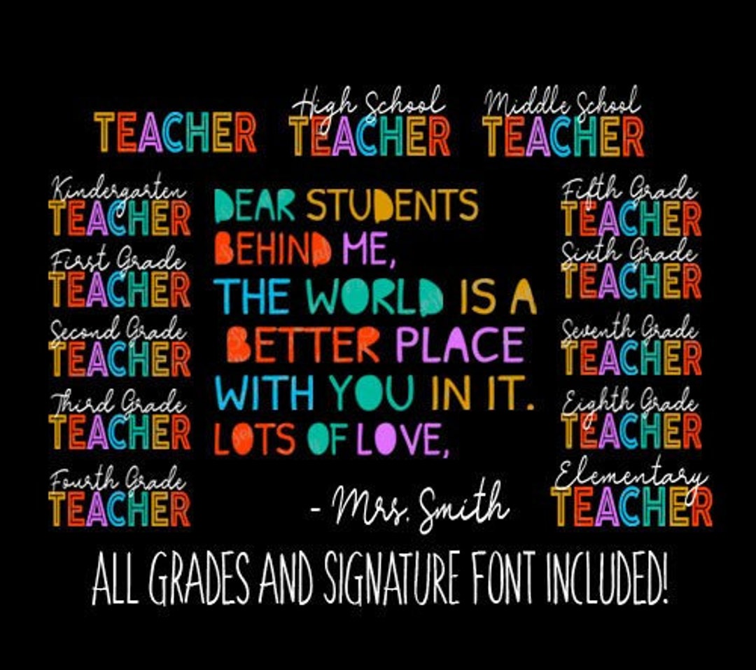Teacher Design, School Teacher PNG, Teacher Front/back Design, Dear ...