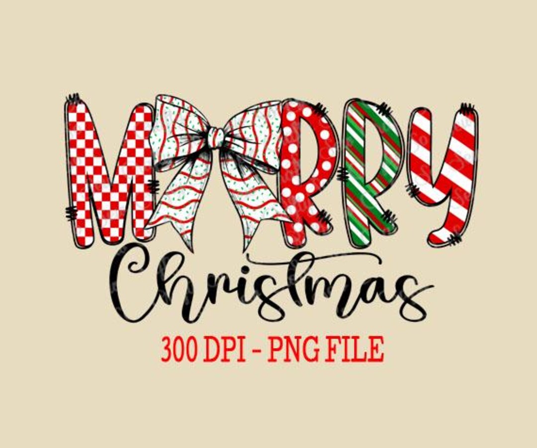 Merry Christmas Coquette Snack Bow Png, Christmas Pattern Coquette Bow ...